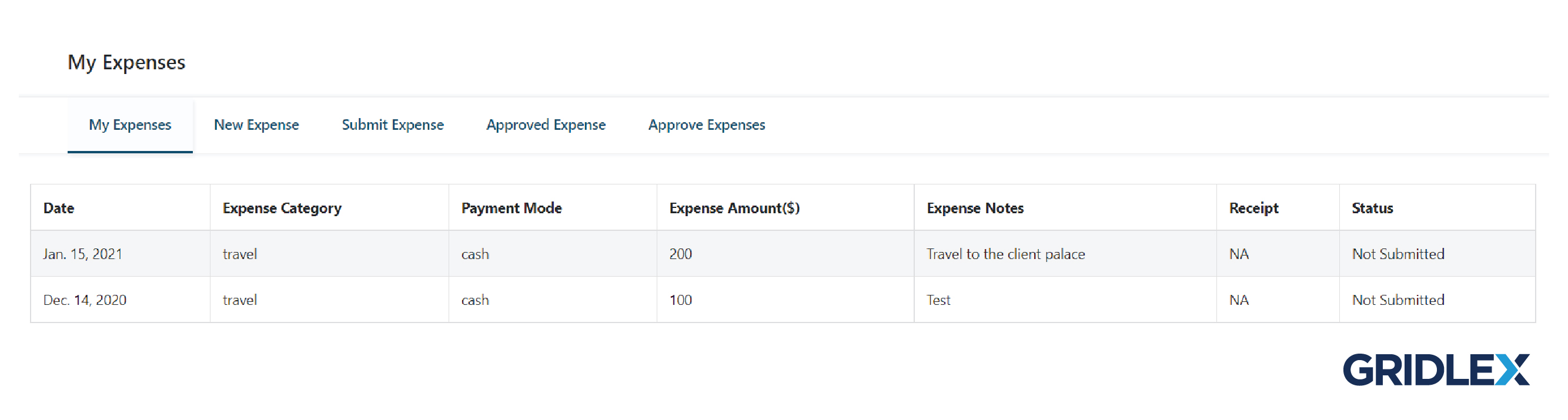 Gridlex Gem Expense Management Software
