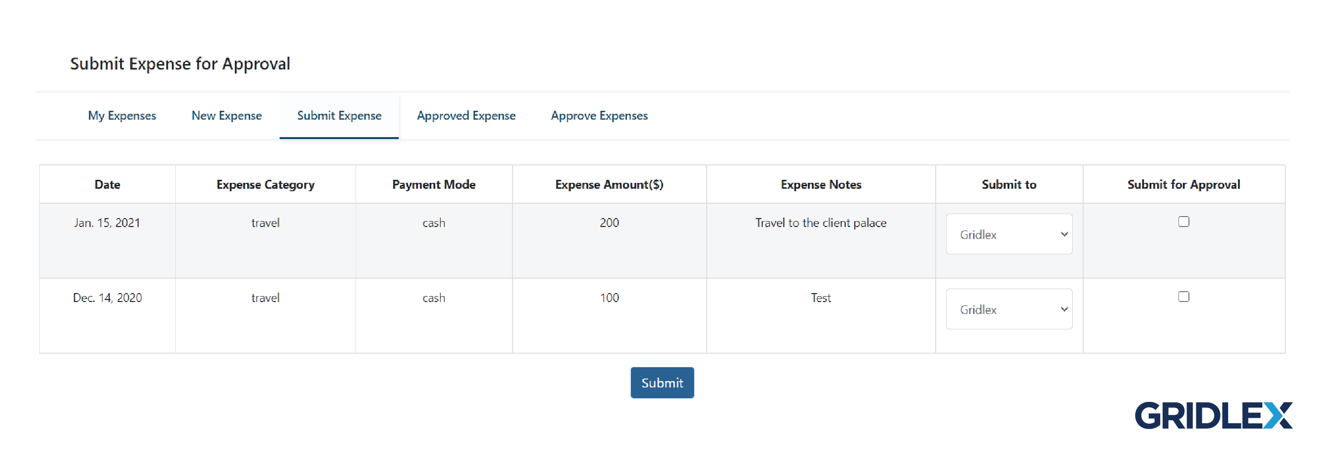 Gridlex Gem Expense Management Software